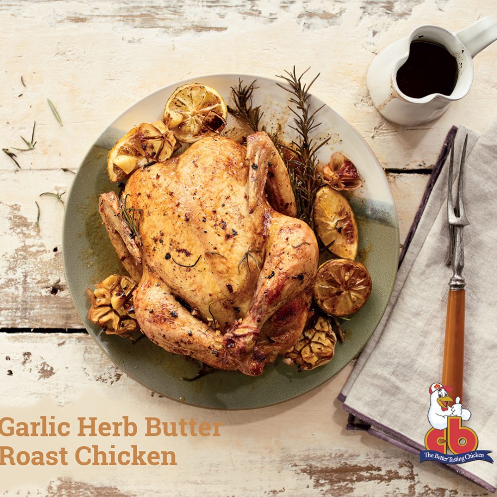Garlic Herb Butter Roast Chicken - I Love CB Foods