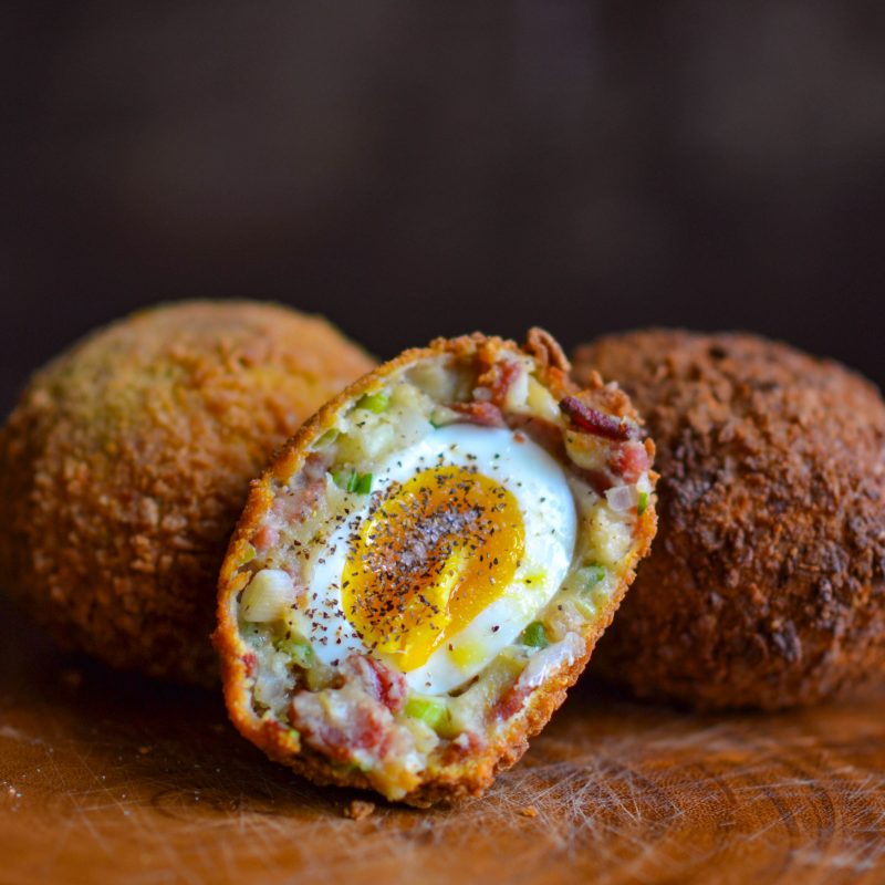 Bacon Potato Scotch Eggs - I Love CB Foods