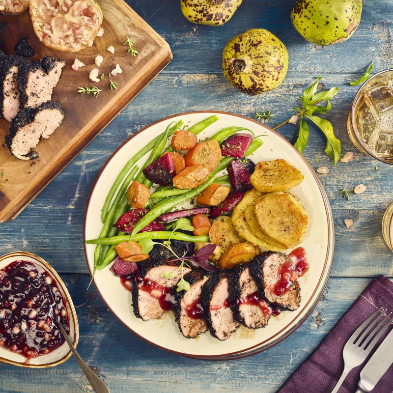Coffee Pork Tenderloin with Pomegranate Glaze - I Love CB Foods