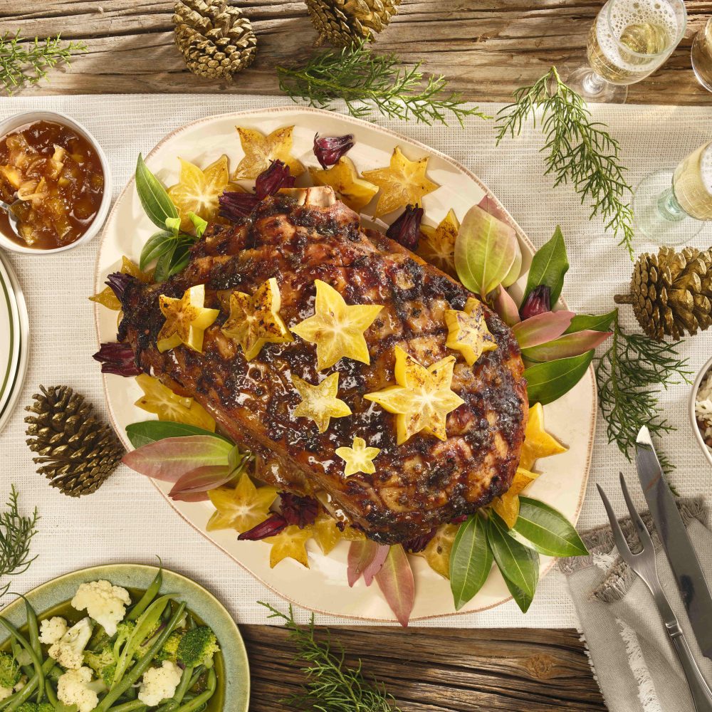 Sorrel Glazed Bone-in Ham with Starfruit Chutney - I Love CB Foods