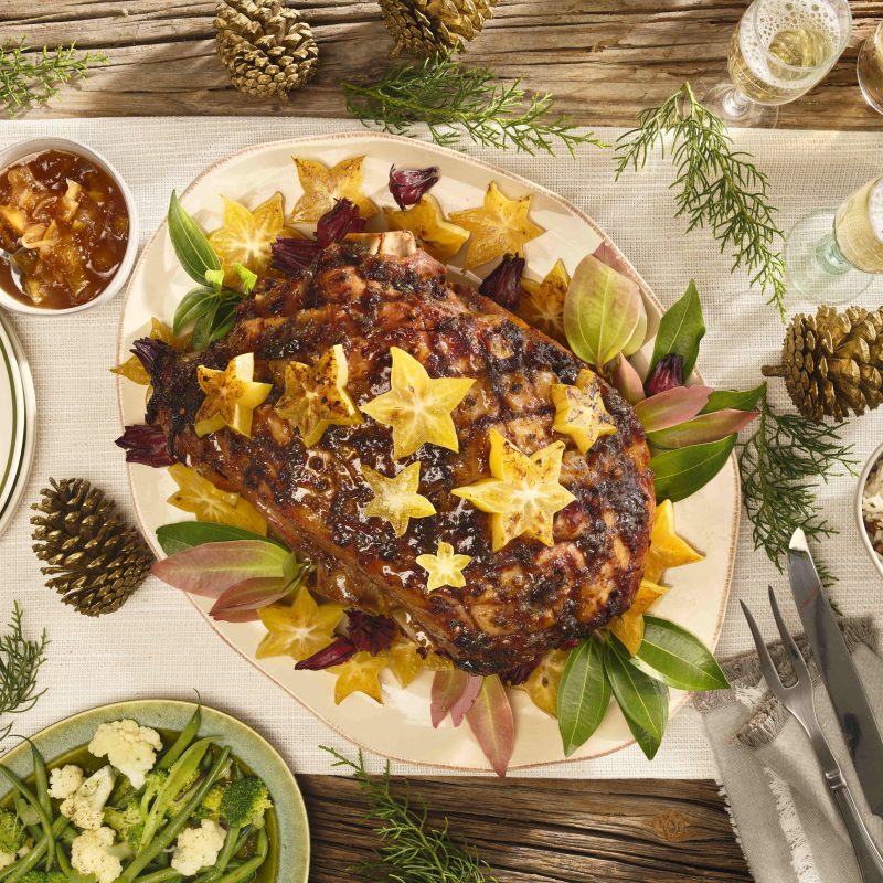 Sorrel Glazed Bone-in Ham with Starfruit Chutney - I Love CB Foods